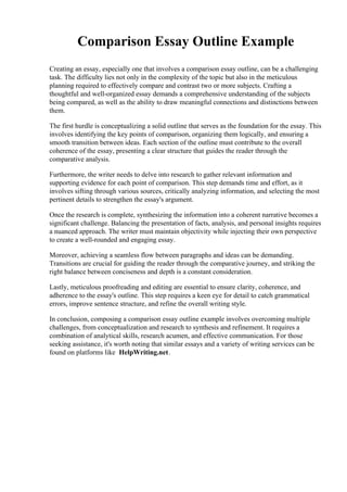 Comparison Essay Outline Example. College of Business and Technology | PDF