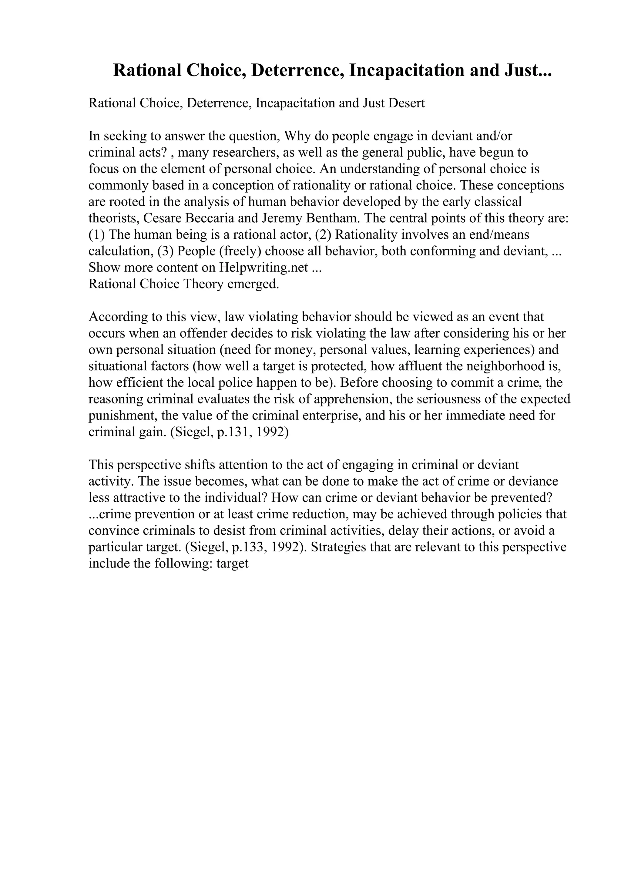 Comparison Essay Outline Example | PDF