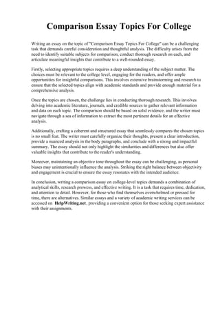 Comparison Essay Topics For College.pdf