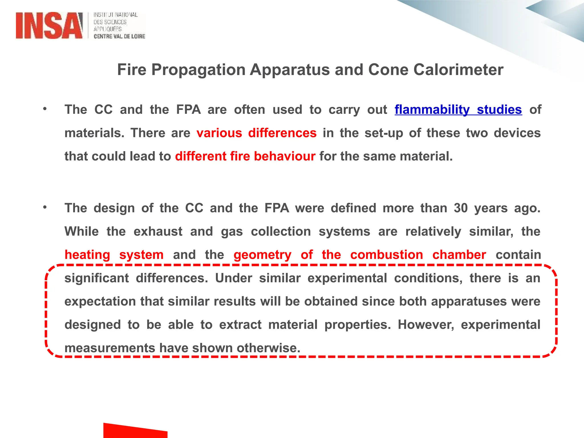 Comparison FirePropagationA & Cone calorimeter .pptx
