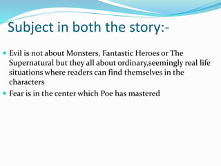 Comparison of 'The Tell Tale Heart & The Black Cat | PPTX