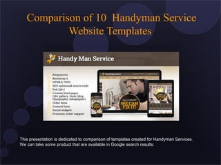 Comparison of 10 handyman service website templates | PPT