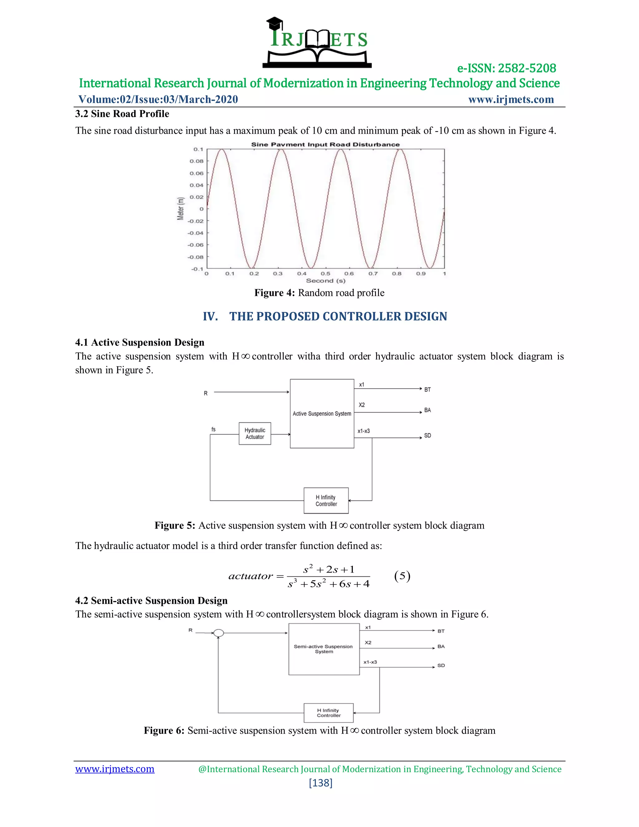 Comparison of active and semi active suspension systems using robust controller | PDF