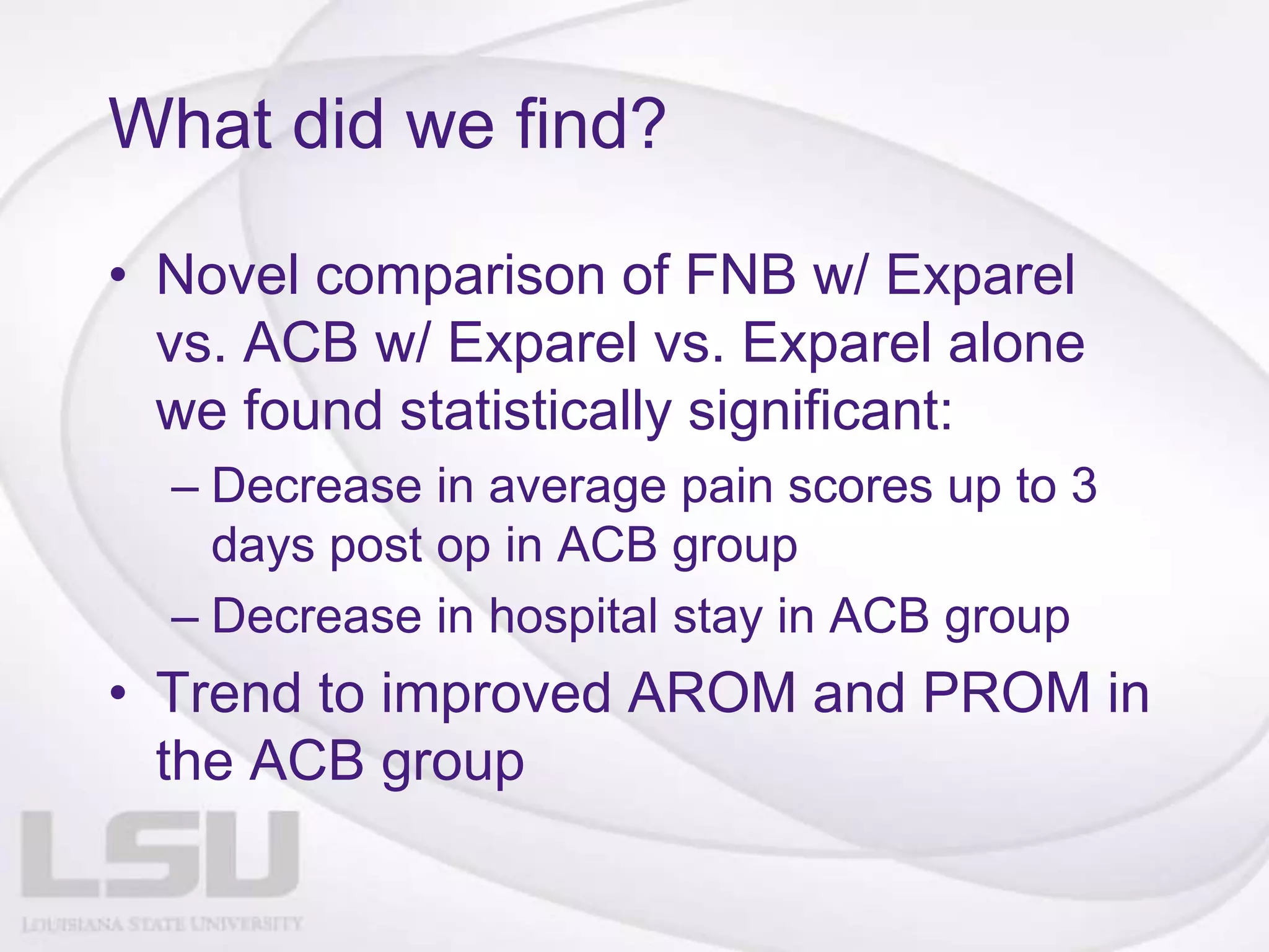 Comparison of Adductor Canal and Femoral Nerve Blocks in Primary TKA 06 ...