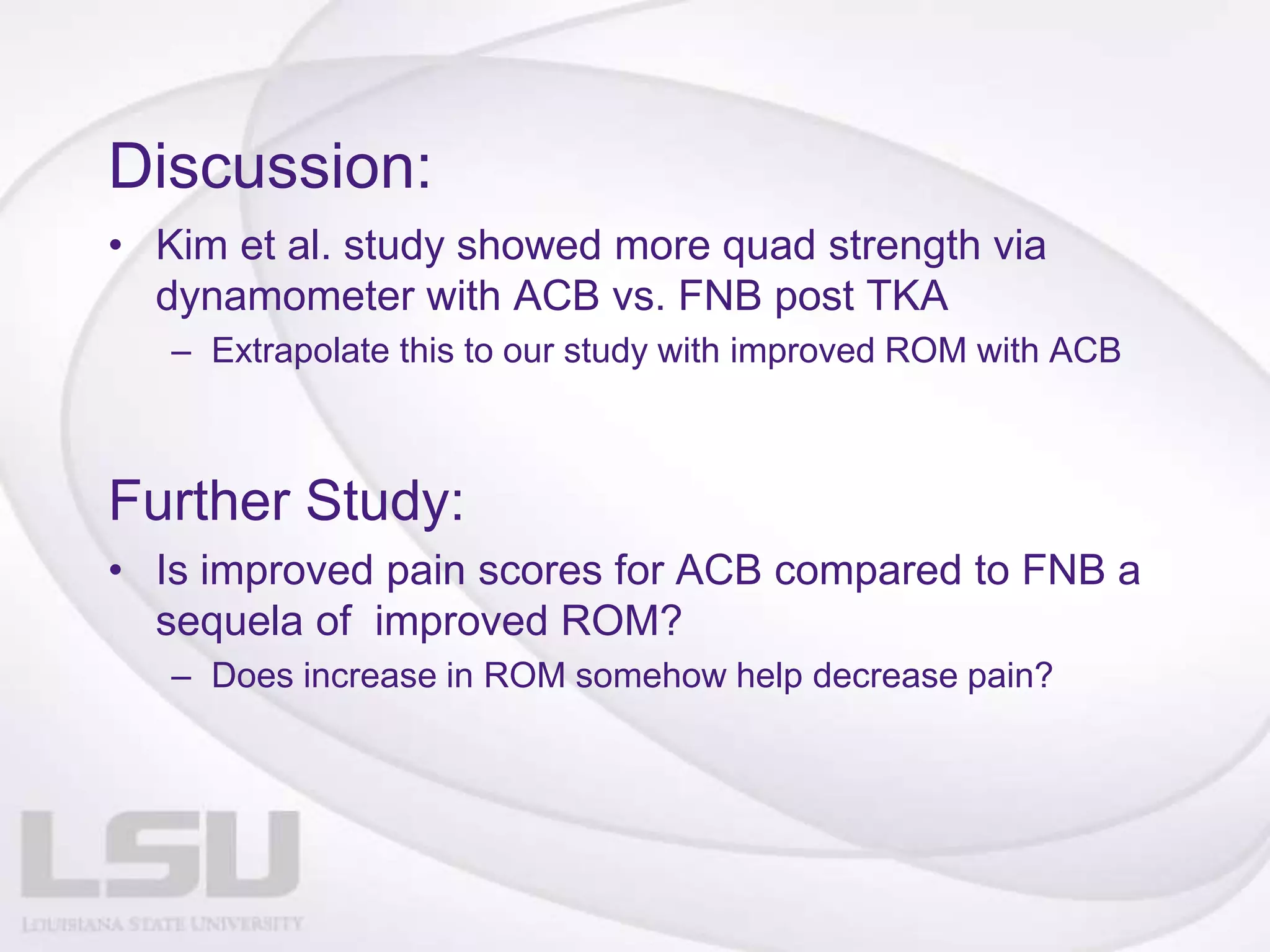 Comparison of Adductor Canal and Femoral Nerve Blocks in Primary TKA 06 ...