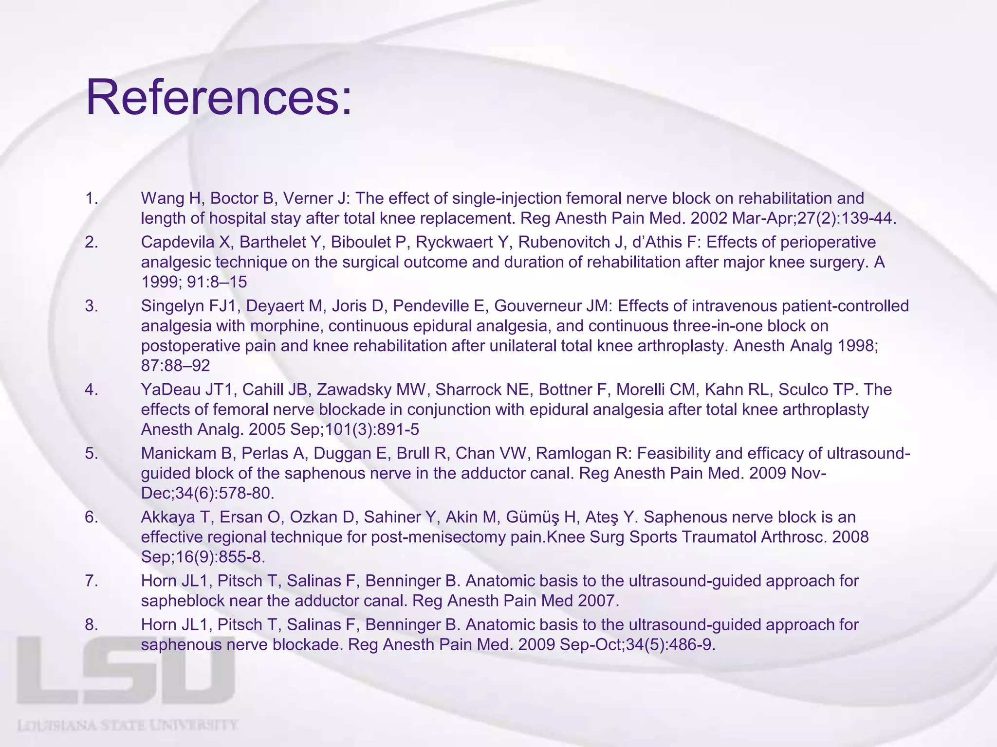 Comparison of Adductor Canal and Femoral Nerve Blocks in Primary TKA 06 ...
