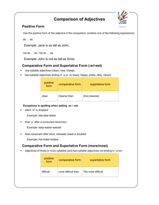 Comparison of adjectives | PDF