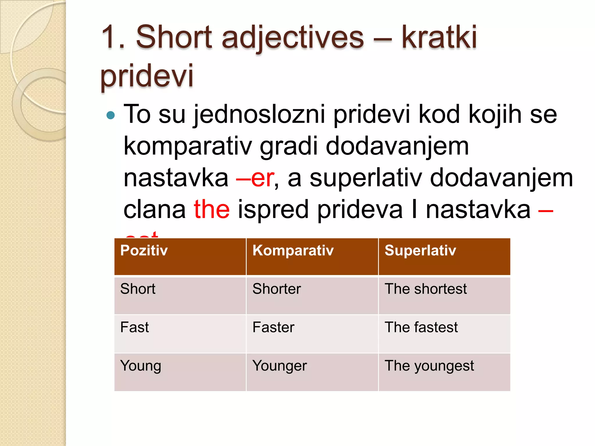 Comparison of adjectives | PPTX