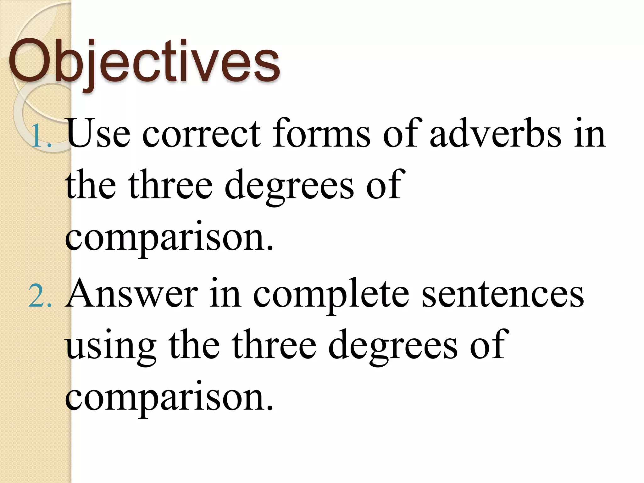 Comparison of adverbs | PPTX
