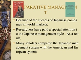Comparison Of American And Japanese Management Model | PPTX