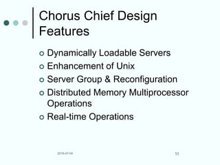 Comparison of Amoeba, Mach & Chorus: DOS | PPTX