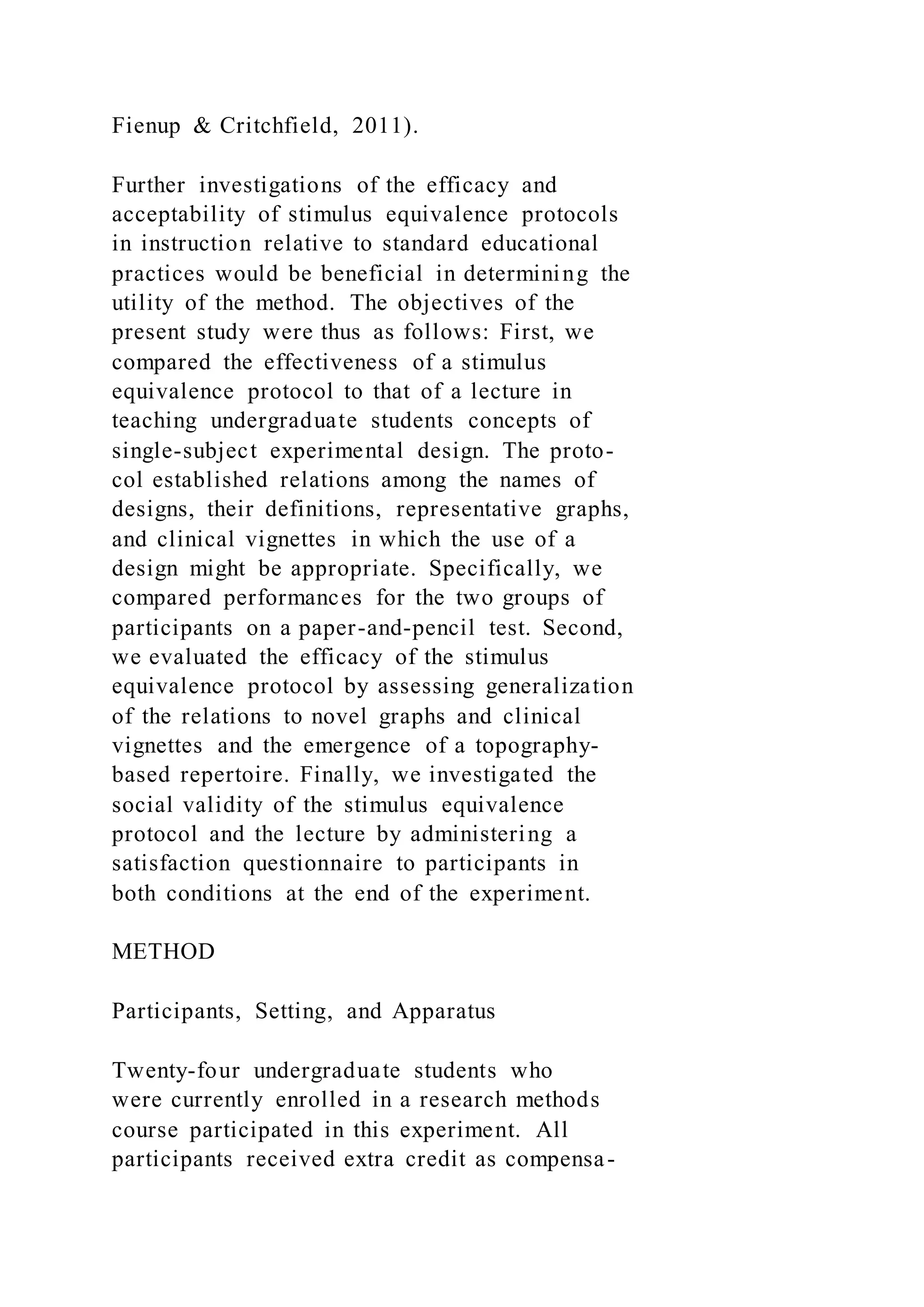 COMPARISON OF A STIMULUS EQUIVALENCE PROTOCOL ANDTRADITIONAL | DOCX