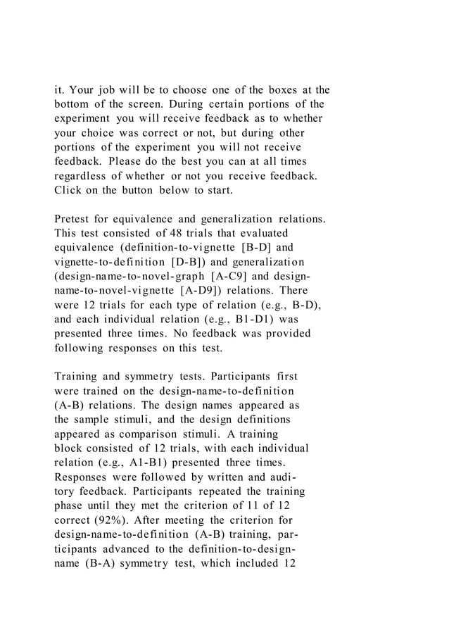 COMPARISON OF A STIMULUS EQUIVALENCE PROTOCOL ANDTRADITIONAL | DOCX