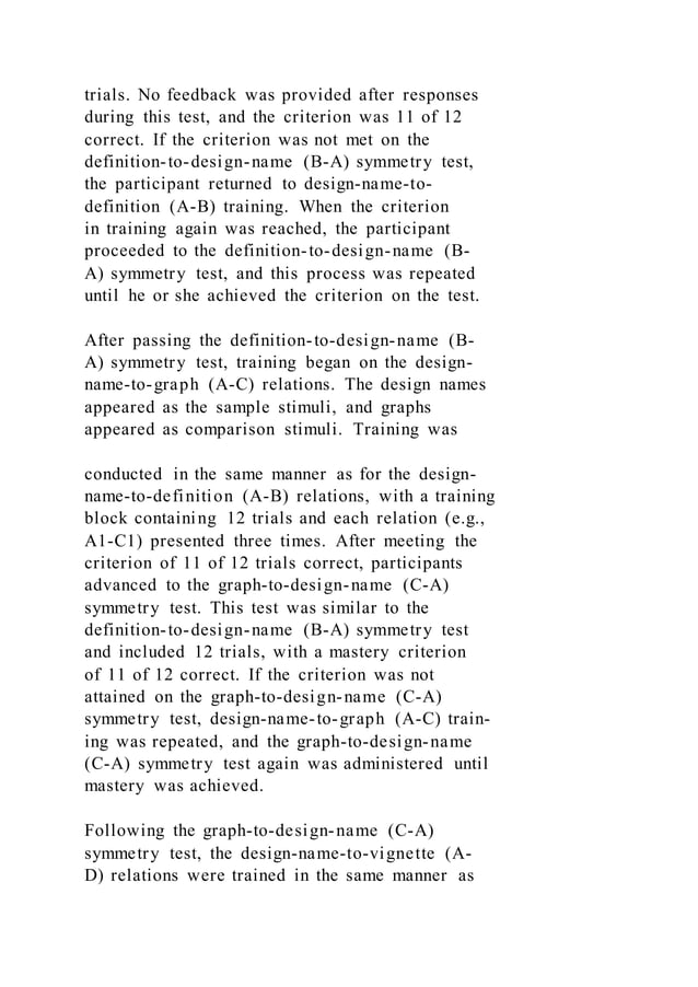 COMPARISON OF A STIMULUS EQUIVALENCE PROTOCOL ANDTRADITIONAL | DOCX