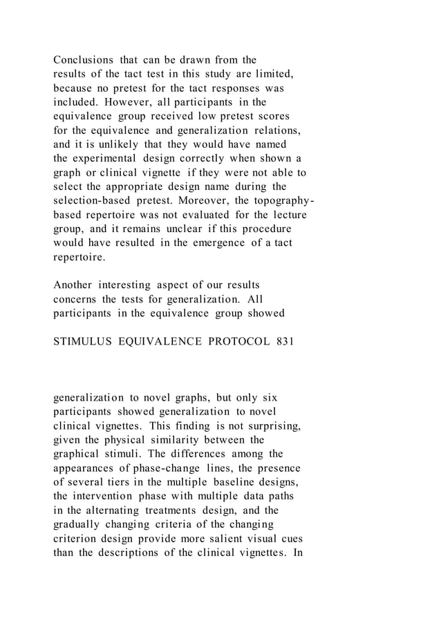 COMPARISON OF A STIMULUS EQUIVALENCE PROTOCOL ANDTRADITIONAL | DOCX