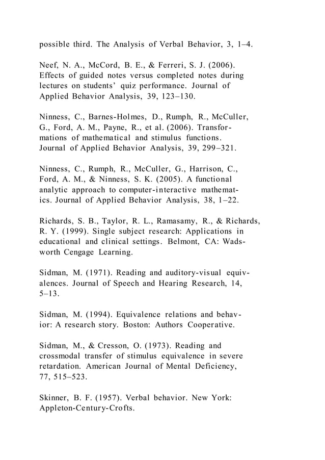 Comparison Of A Stimulus Equivalence Protocol Andtraditional Docx