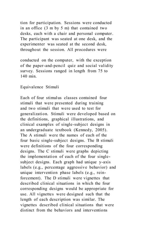 COMPARISON OF A STIMULUS EQUIVALENCE PROTOCOL ANDTRADITIONAL | DOCX