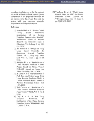 Comparison of a triple inverted pendulum stabilization using optimal control technique | PDF