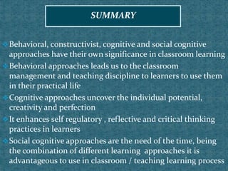 Comparison of behavioural%2c cognitive and social cognitive approaches ...