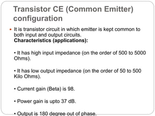 Comparison of cb,ce and cc configuration | PPTX