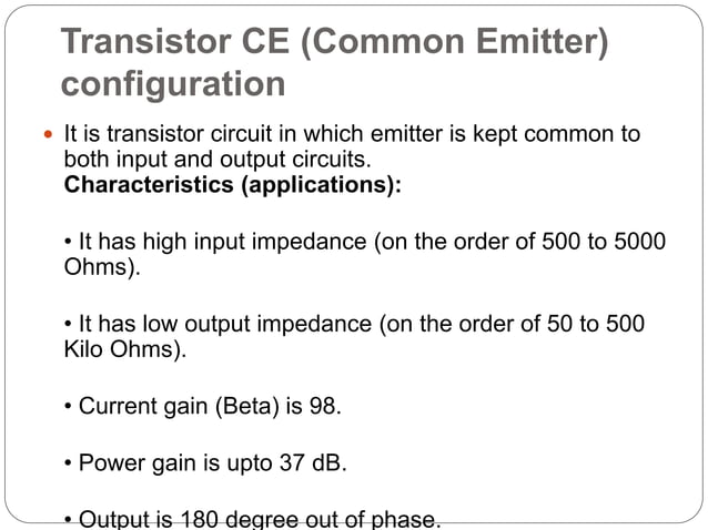 Comparison of cb,ce and cc configuration | PPTX