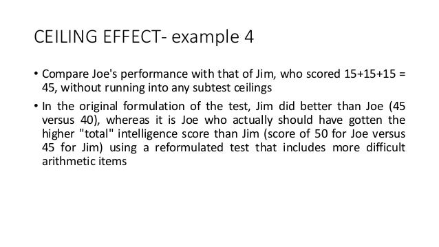 Comparison of ceiling effects