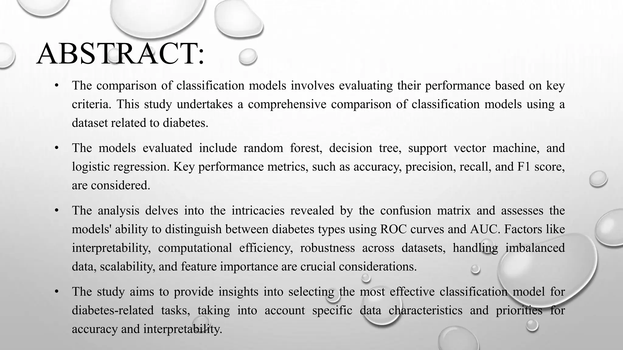 Comparison Of Classification Models Using Diabetes Data Yogi Pptx