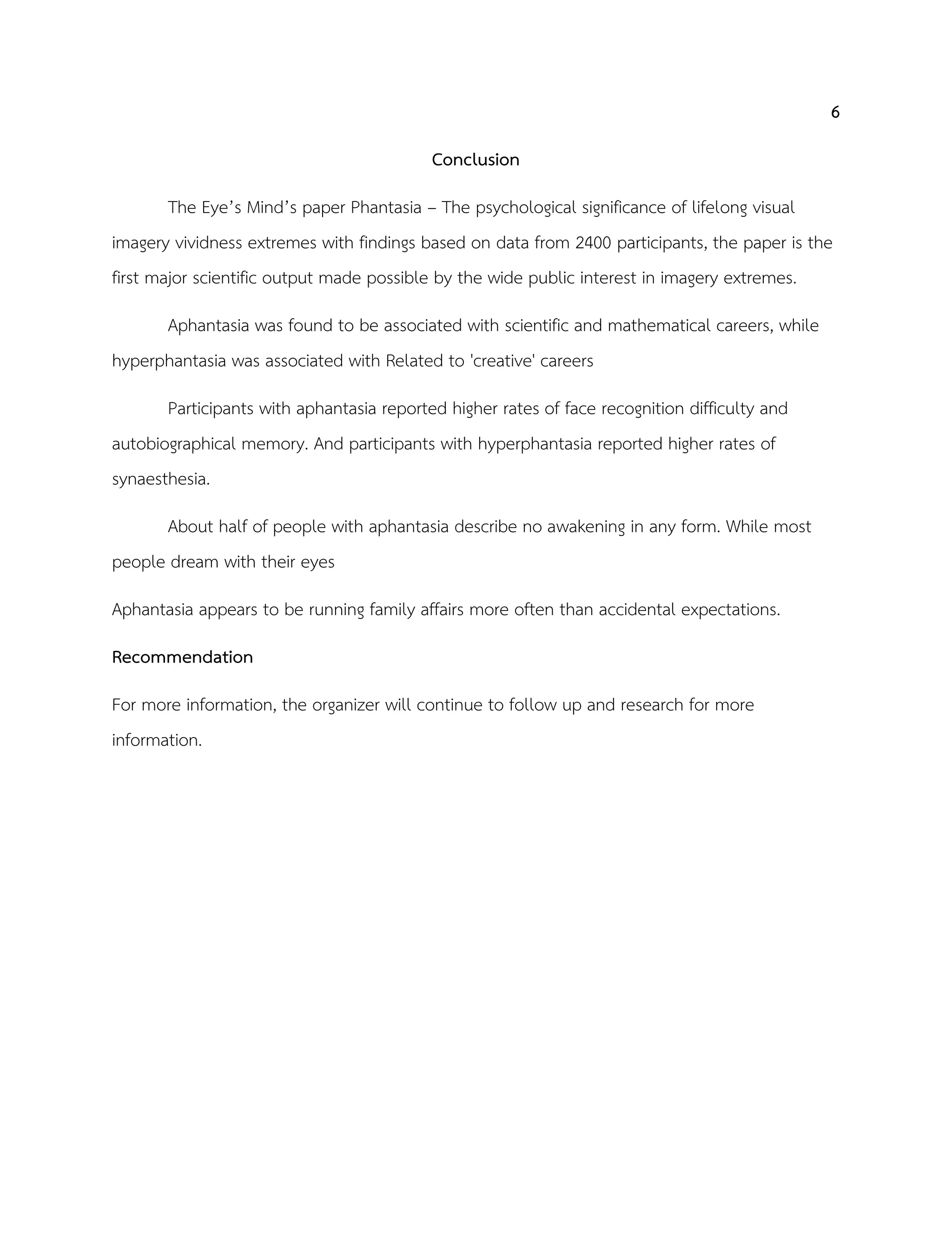 Comparison of cognitive vision between aphantasia and hyperphantasia | PDF