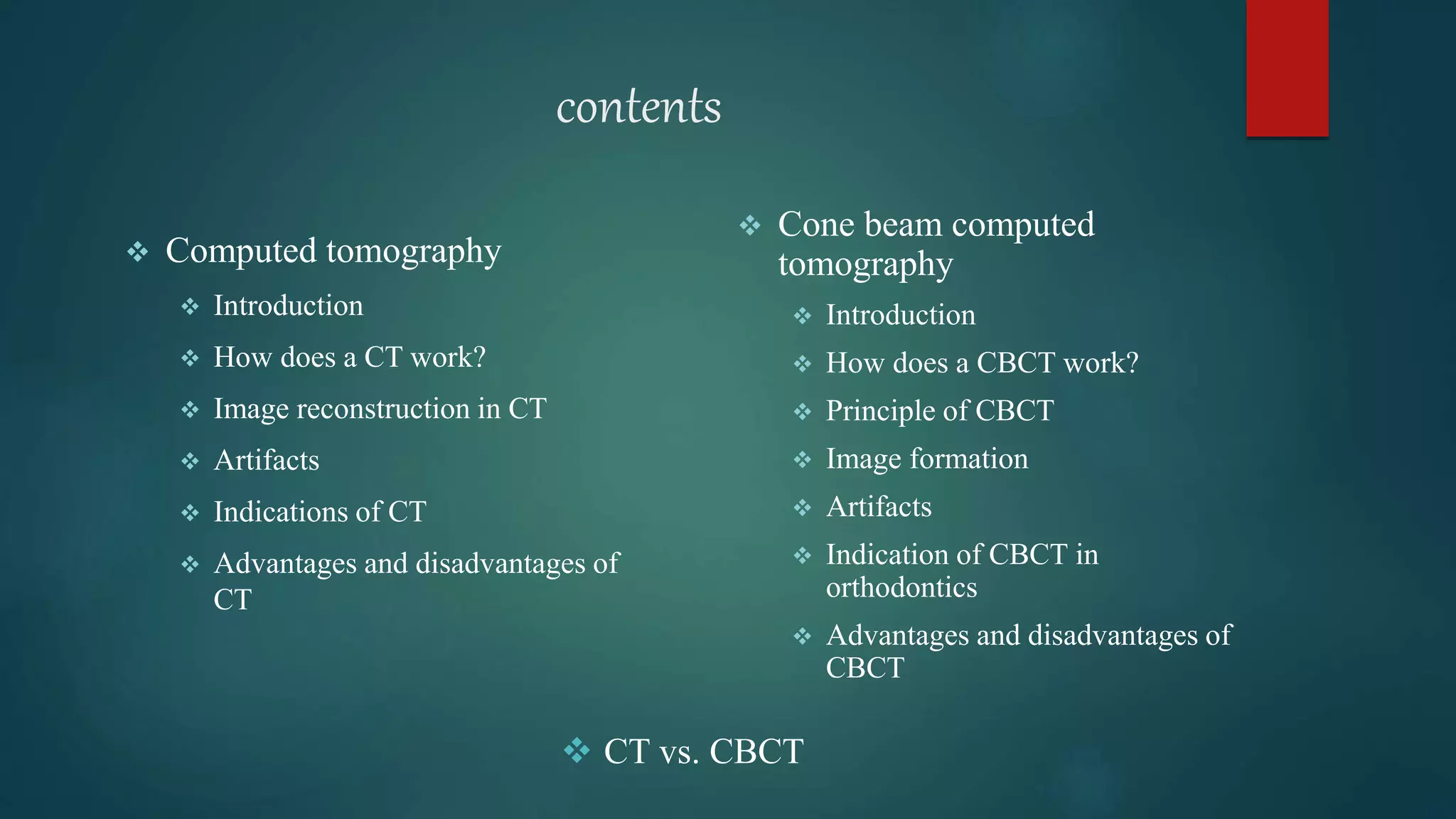 Comparison of ct and cbct | PPTX