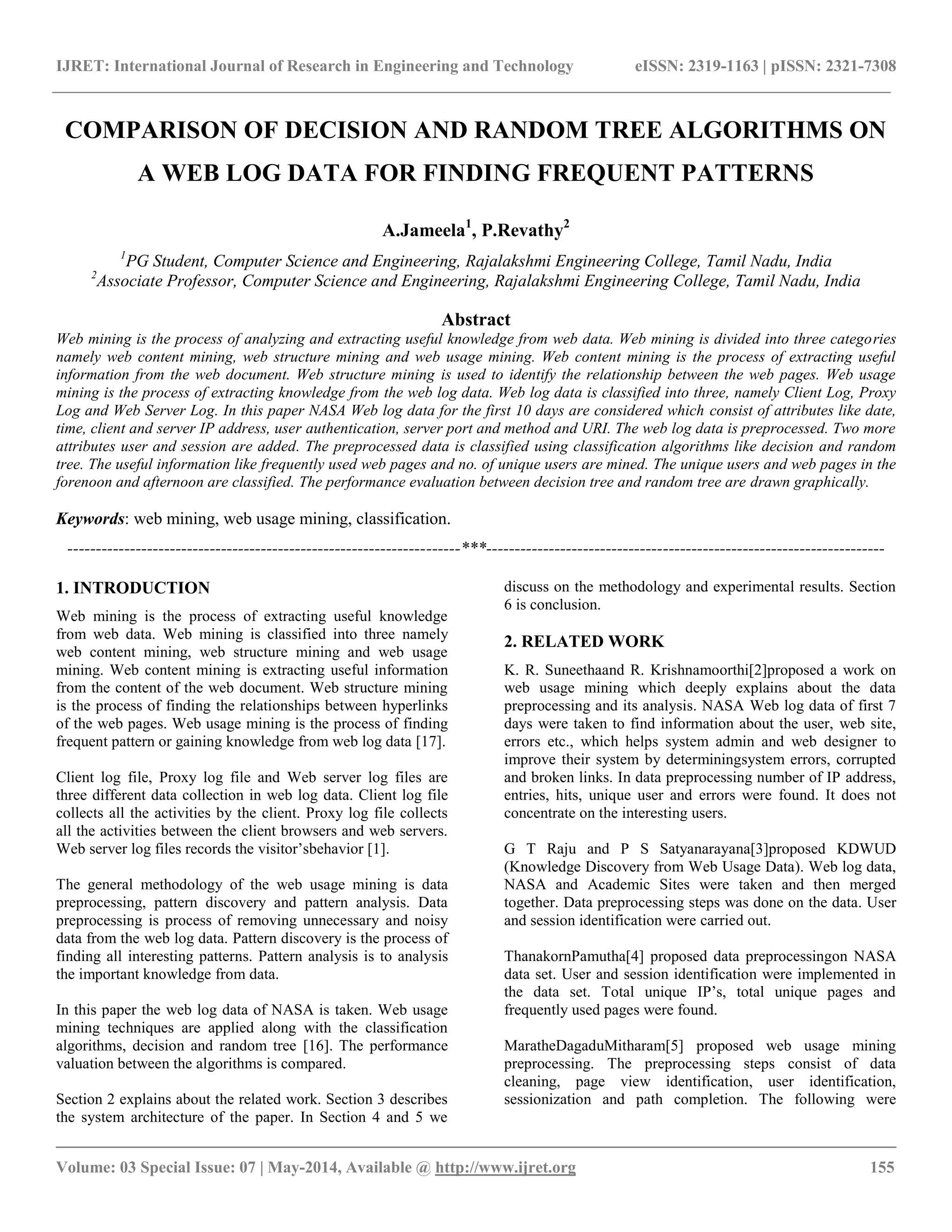 Comparison of decision and random tree algorithms on | PDF