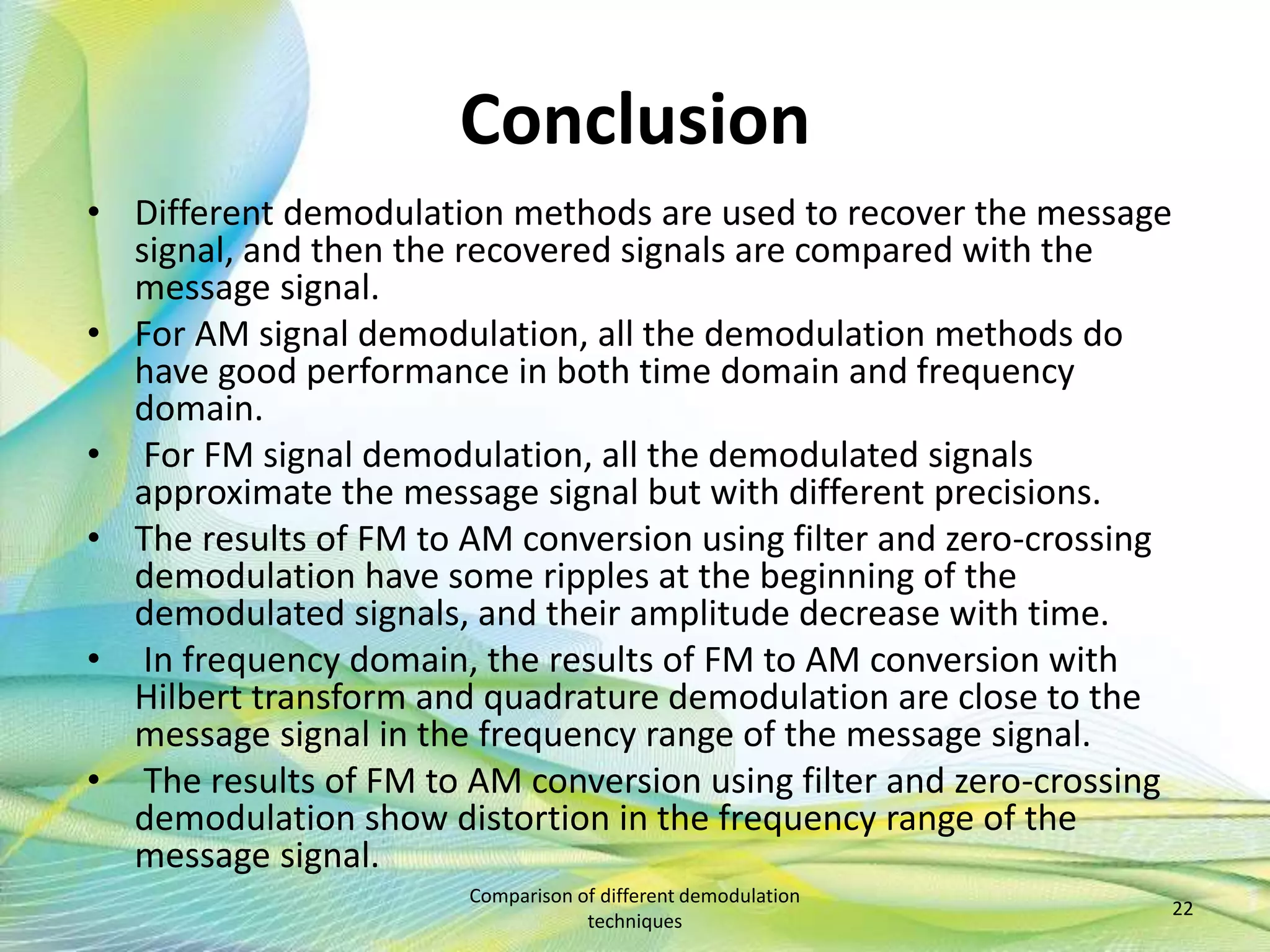 Comparison Of Different Demodulation Techniques Pptx