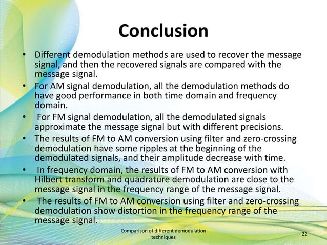 Comparison of different demodulation techniques | PPTX