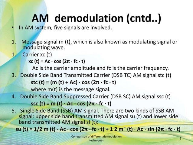 Comparison of different demodulation techniques | PPTX