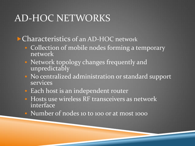 Comparison of different MANET routing protocols in wireless ADHOC | PPT
