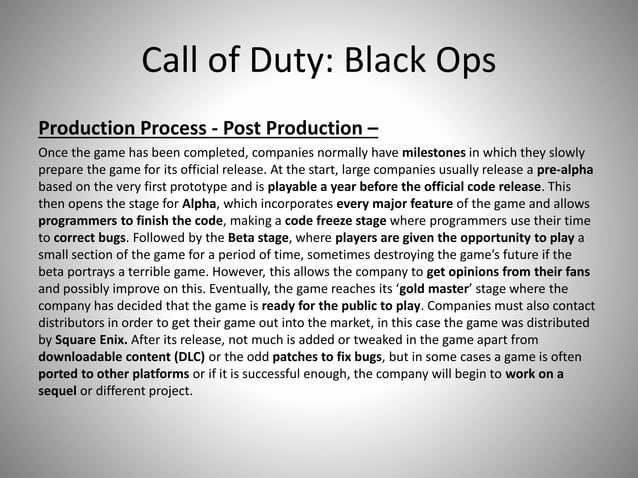 Comparison of Donkey Kong and Black Ops | PPT