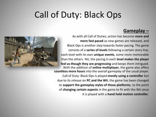 Comparison of Donkey Kong and Black Ops | PPTX