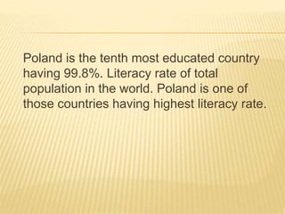 Comparison of educational system of pakistan & poland | PPTX