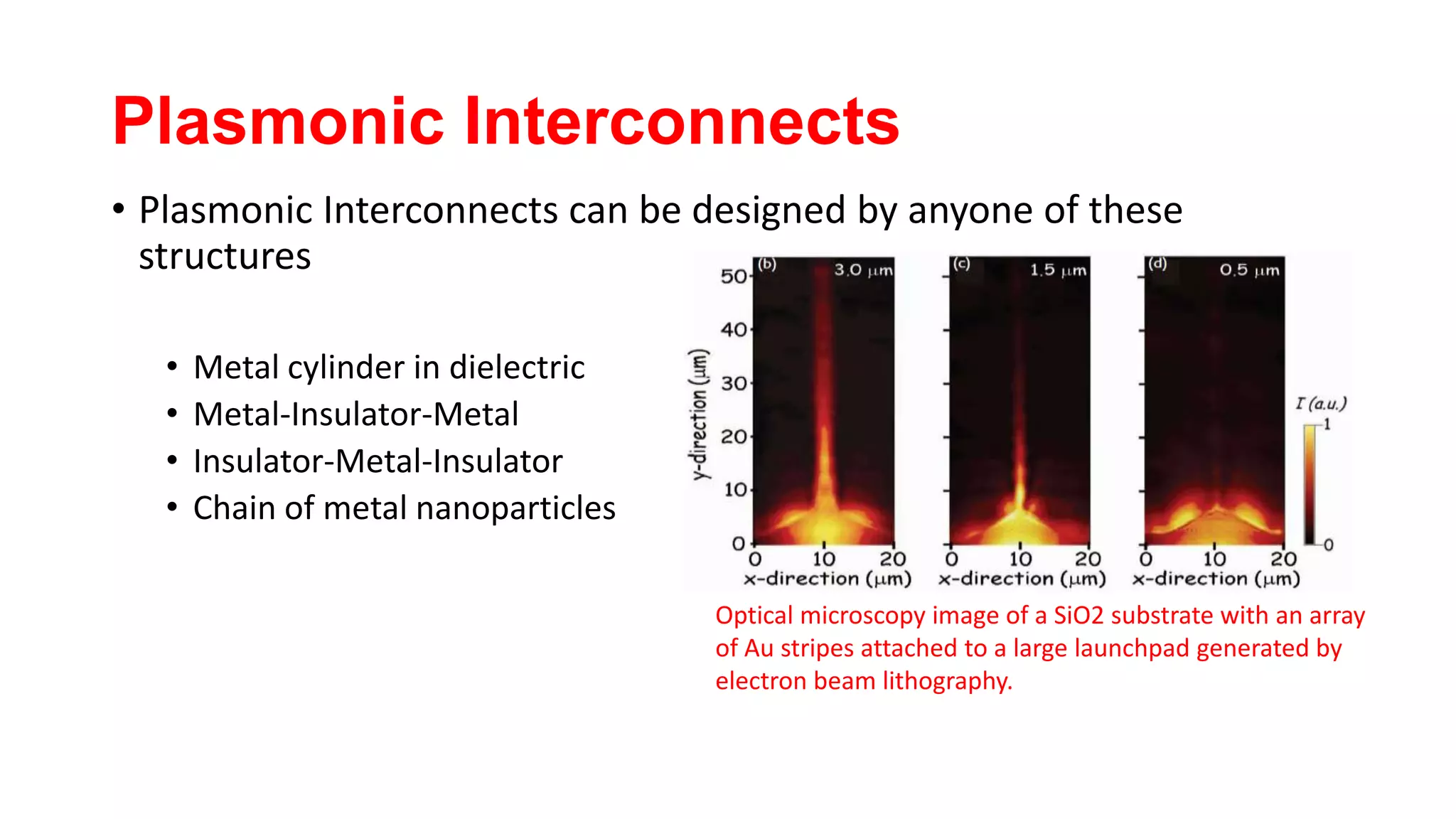 Comparison of electrical, optical and plasmonic on chip interconnects | PPT