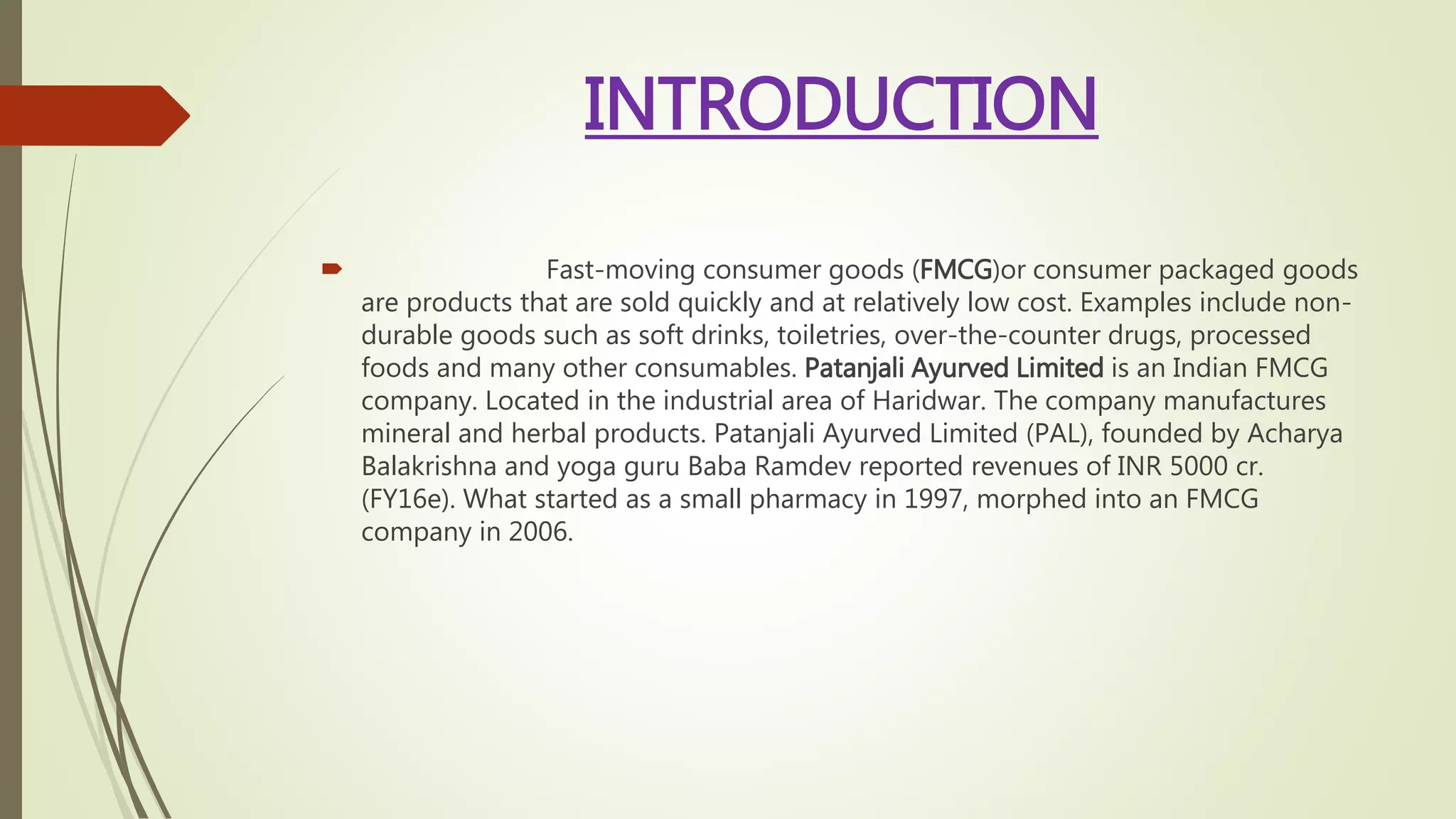 Comparison of fmcg with patanjali | PPTX