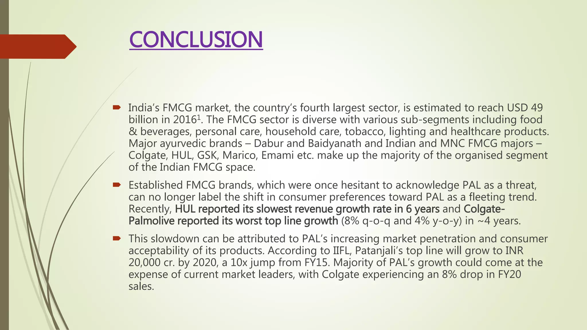 Comparison of fmcg with patanjali | PPTX