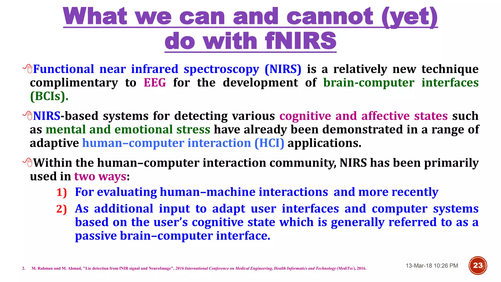 Comparison of fnir with other neuroimaging modalities relation between eeg systems and optical ...