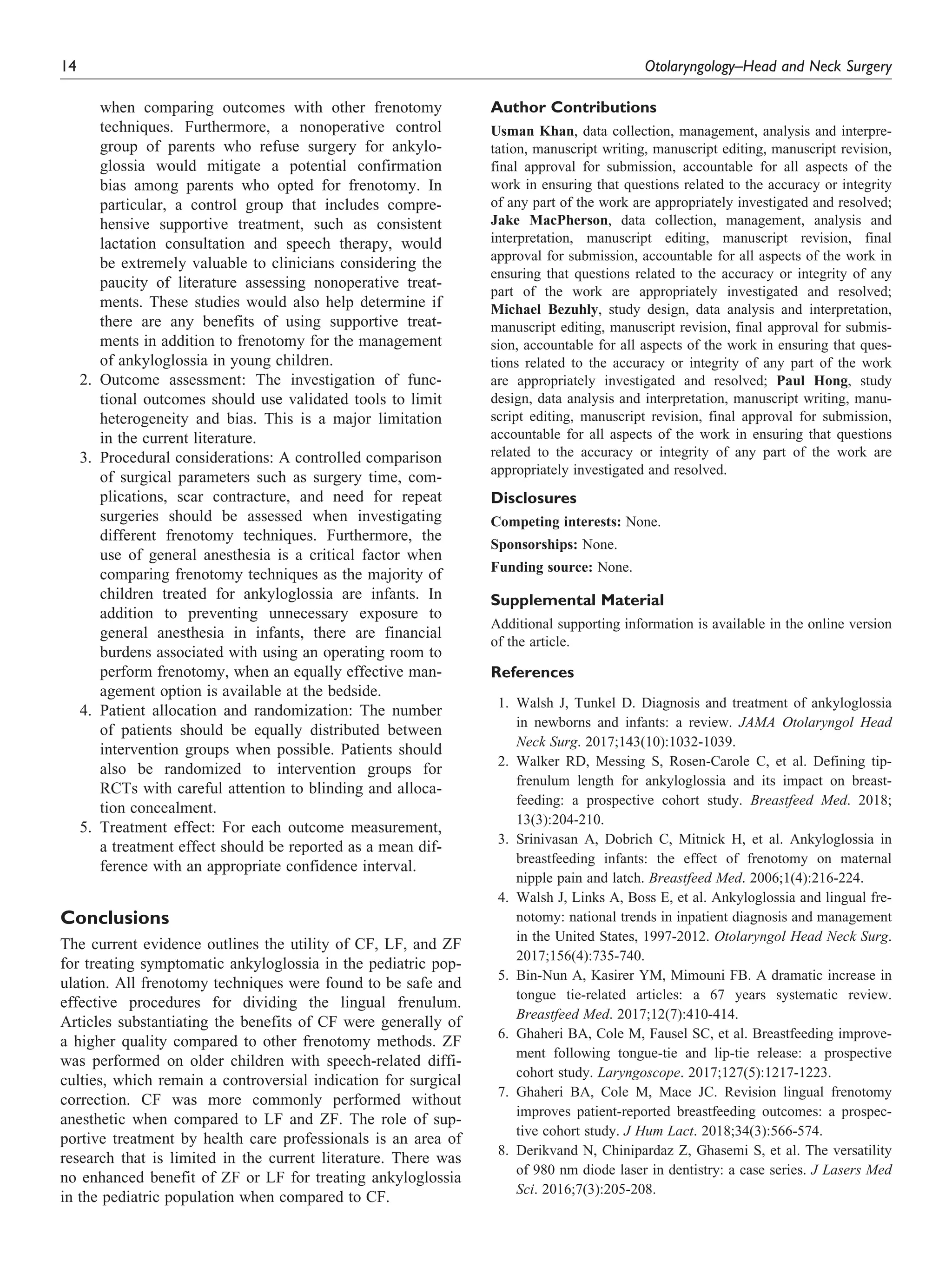 Comparison of Frenotomy Techniques for the Treatment of Ankyloglossia ...
