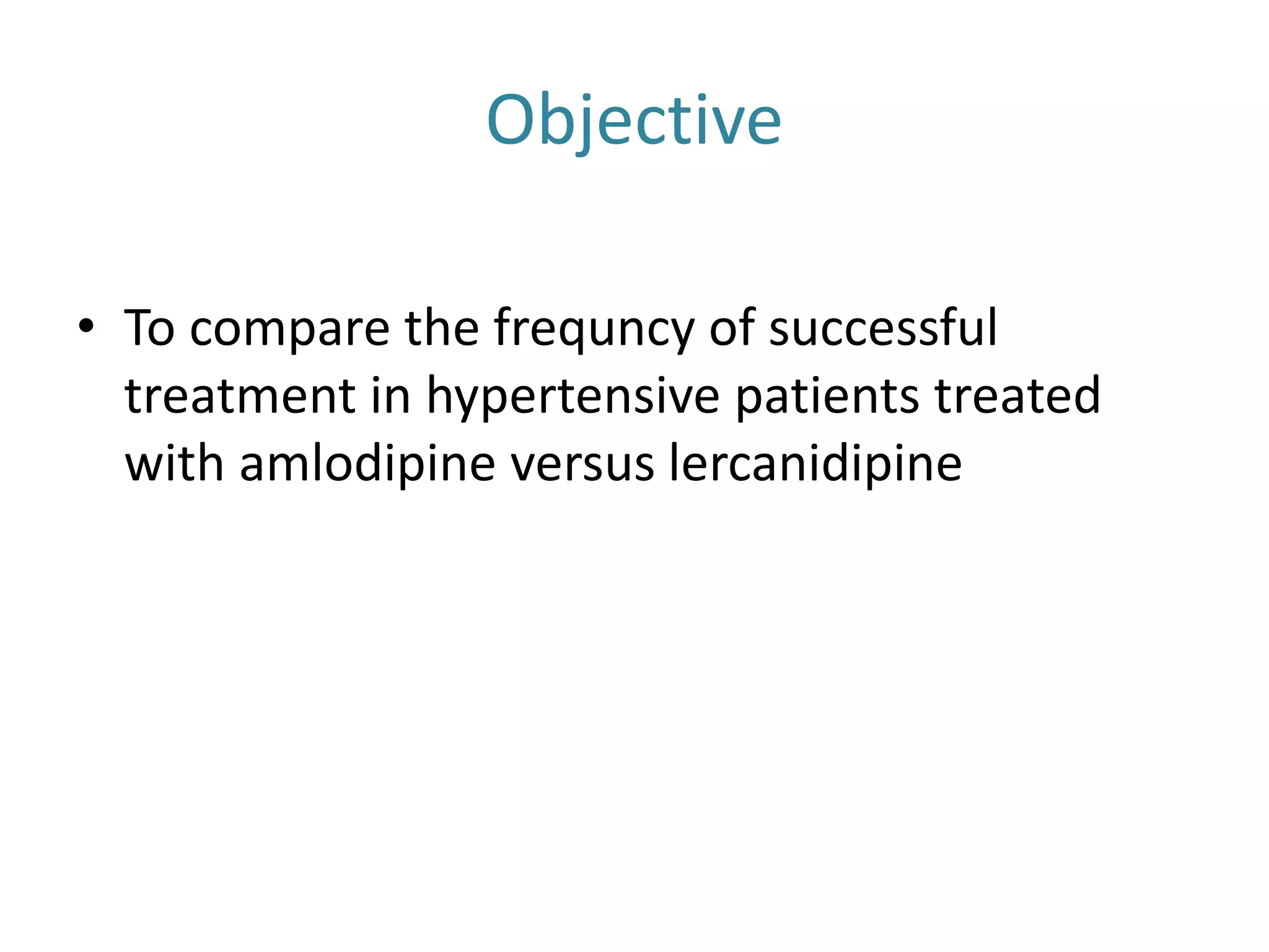 Comparison Of Frequency Of Successful Treatment In Hypertensive ...