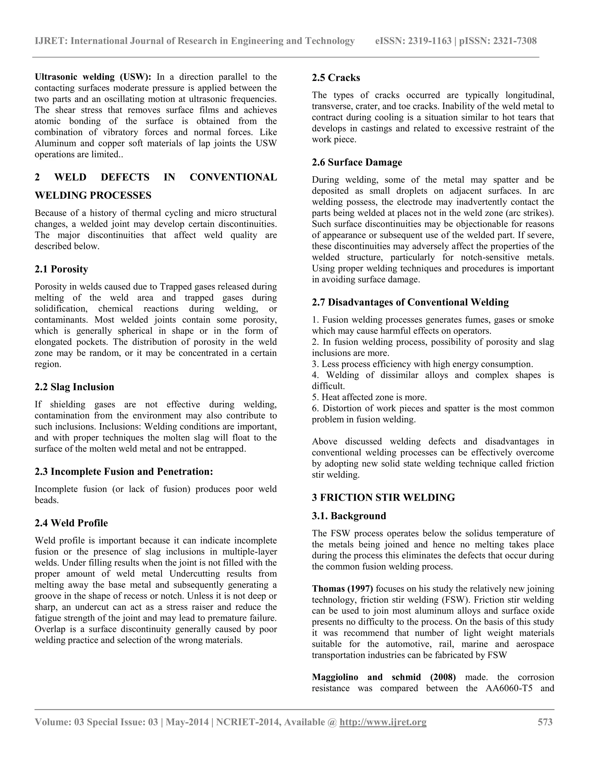 Comparison of friction stirs welding technique with conventional ...