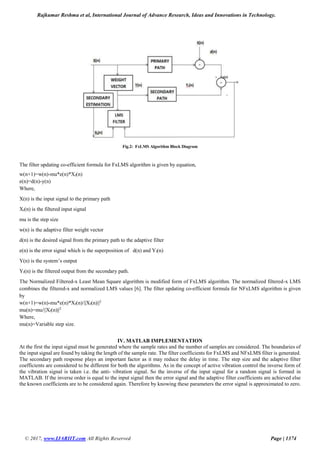 Comparison of fx lms and n fxlms algorithms in matlab using active vibration control | PDF