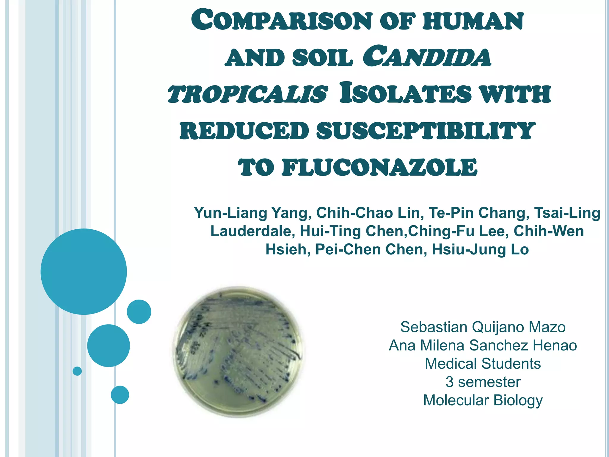 Comparison of human and soil candida tropicalis isolates | PPT