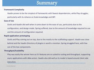 Comparison of Java Web Application Frameworks | PPT