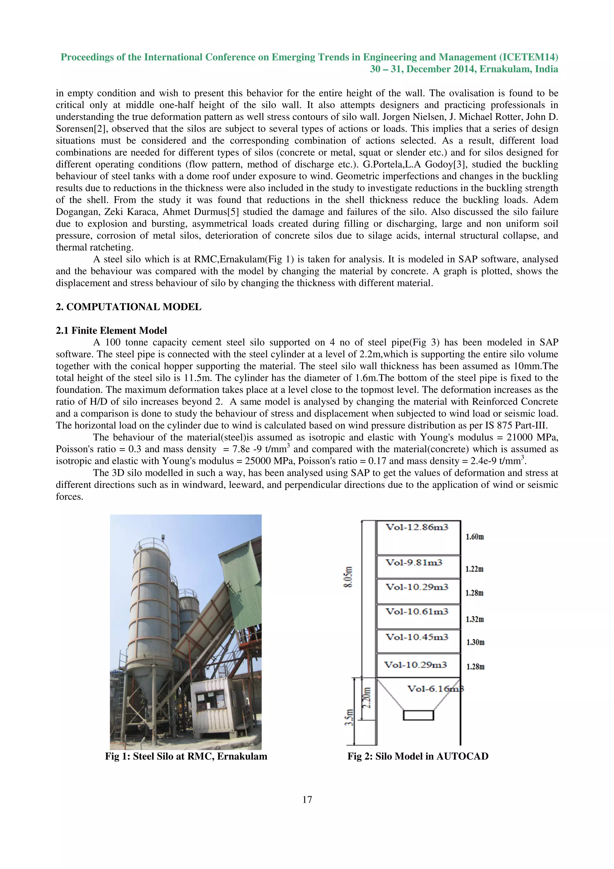Comparison of lateral analysis of reinforced concrete and steel silo | PDF