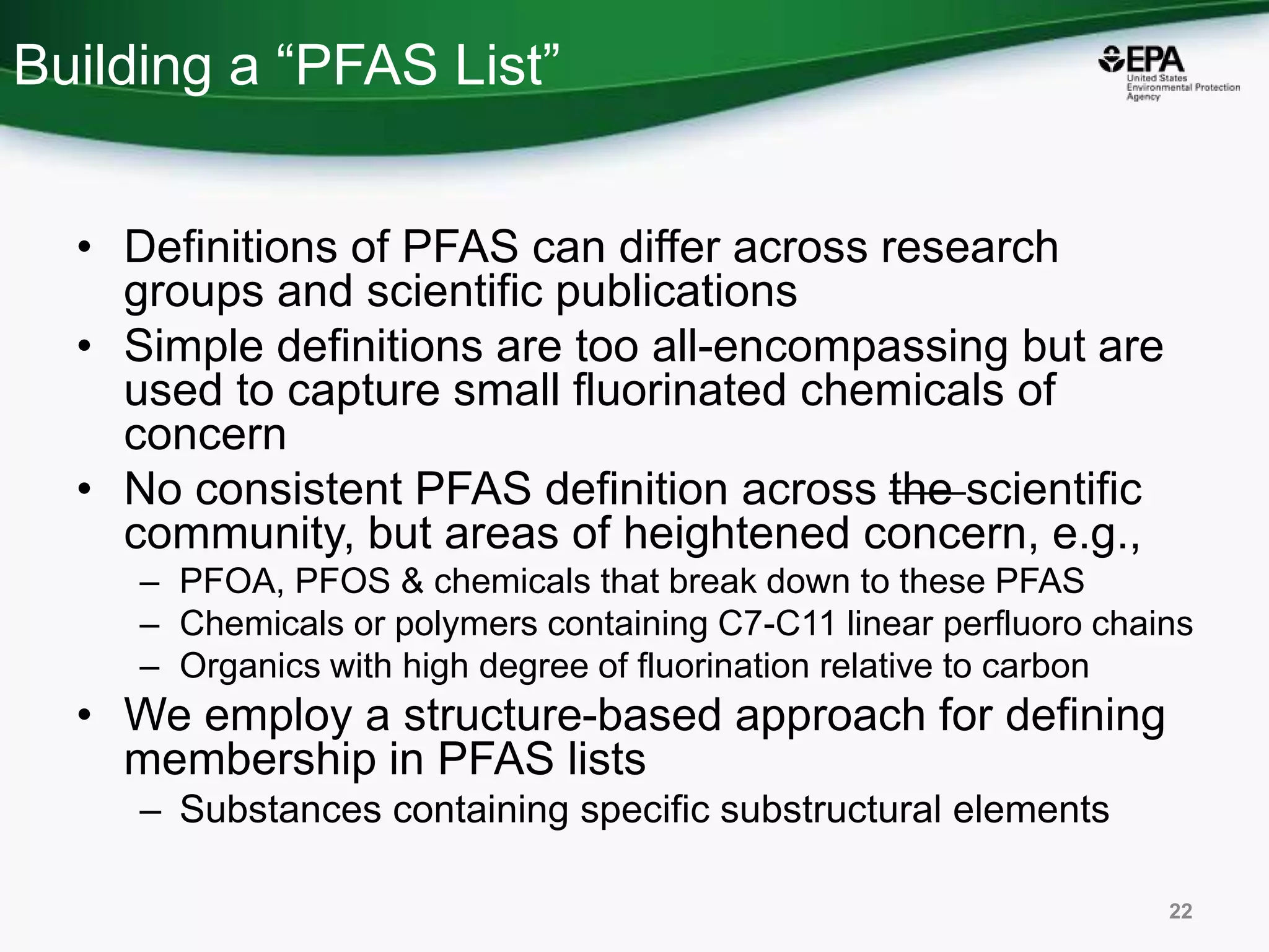 Comparison of lists of per- and polyfluoroalkyl substances (PFAS) based ...