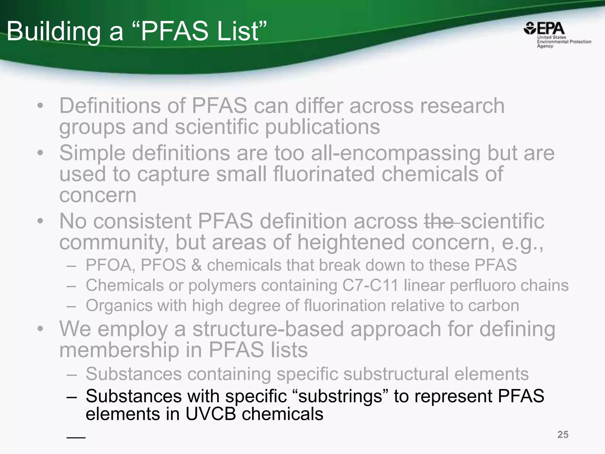 Comparison of lists of per- and polyfluoroalkyl substances (PFAS) based ...